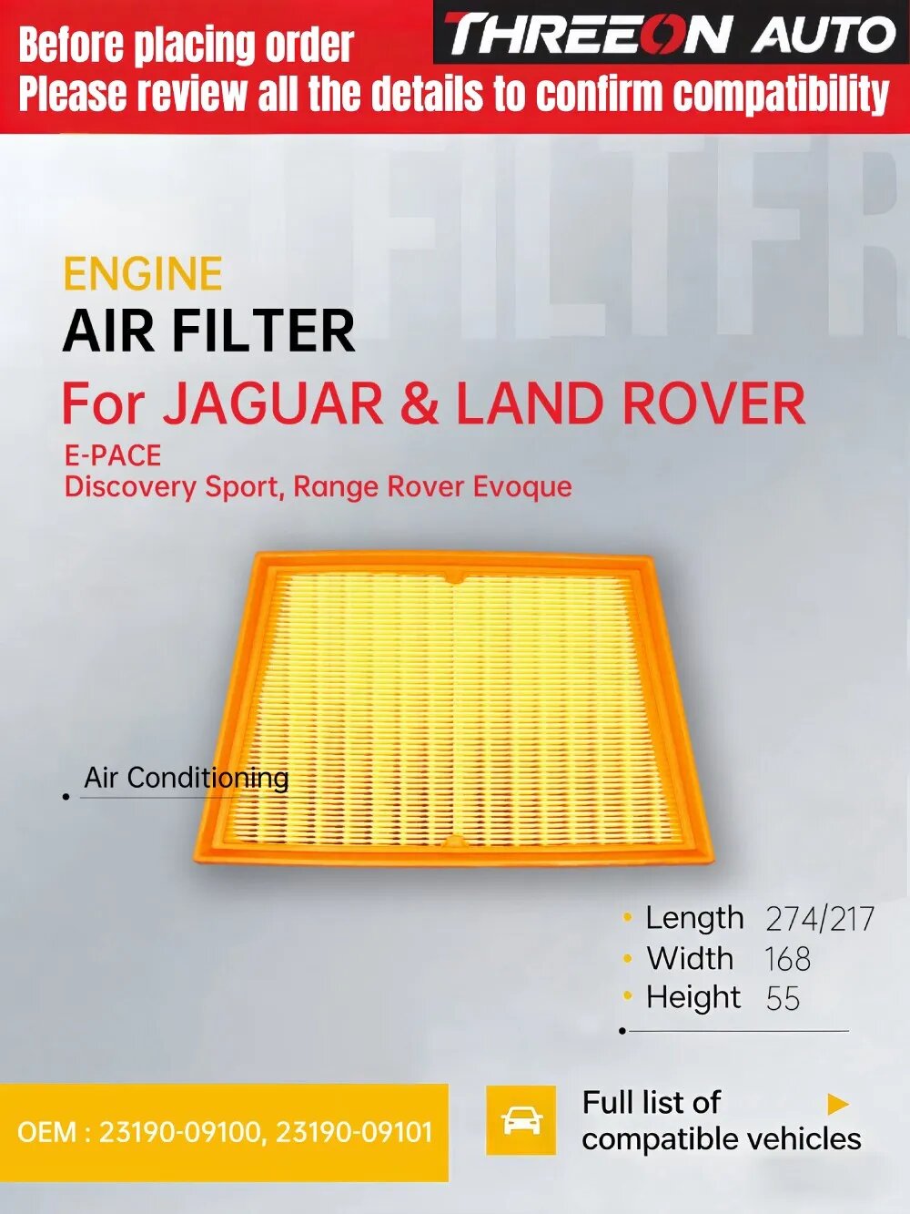 Воздушный Фильтр WESTGUARD MA9529 Для Jaguar E-PACE 2.0 T, Land Rover Discovery, Rover Aurora 240PS, Совместим С T2H8107