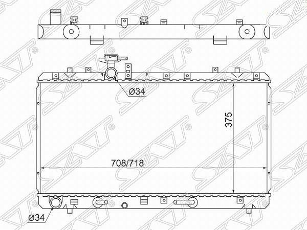 Радиатор SAT SG-SK0009 Suzuki SX4 06-16 / Fiat Sedici 06-11