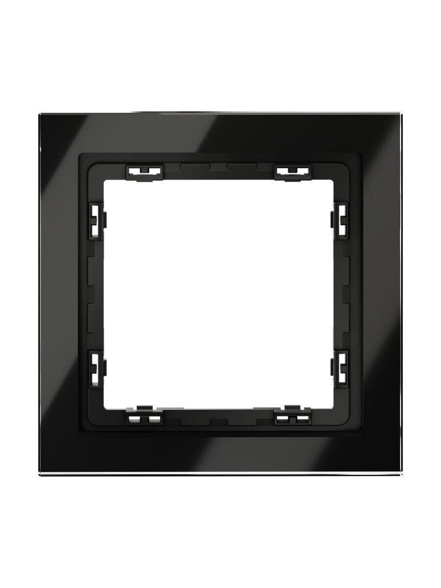 Рамка 1-м S70 стеклян. черн. Voltum VLS110108