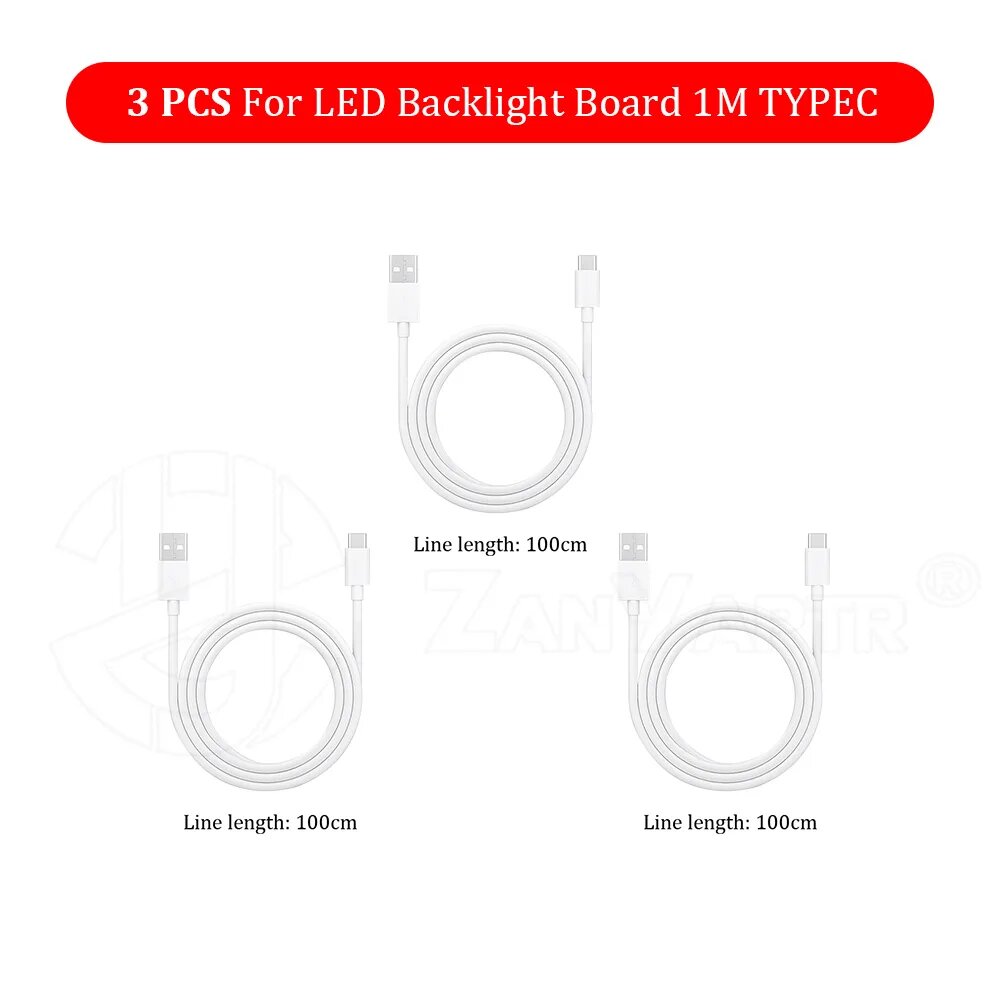 3 шт. кабель 1M Type-C для LED подсветки ZANYAPTR