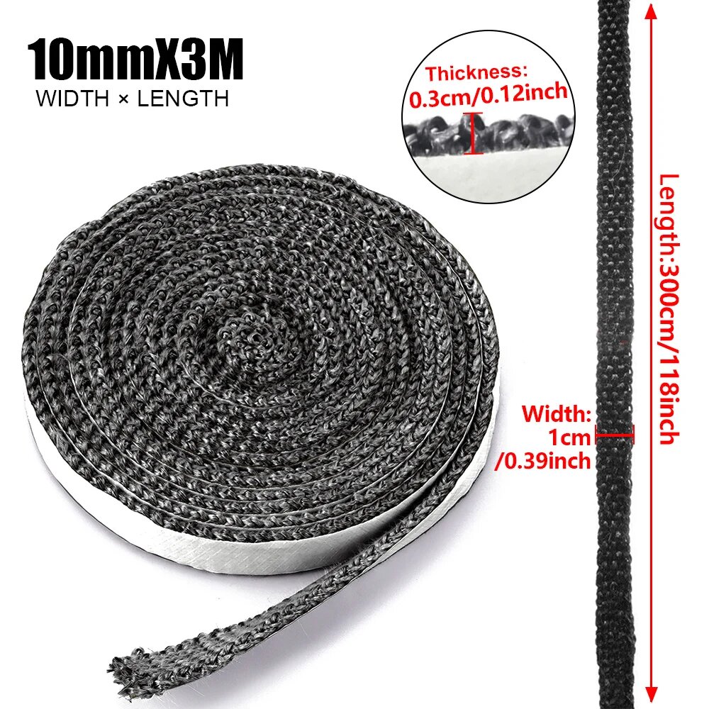 Самостоятельная стеклотканевая лента для печей 2м/3м 10mmx3mm-3m