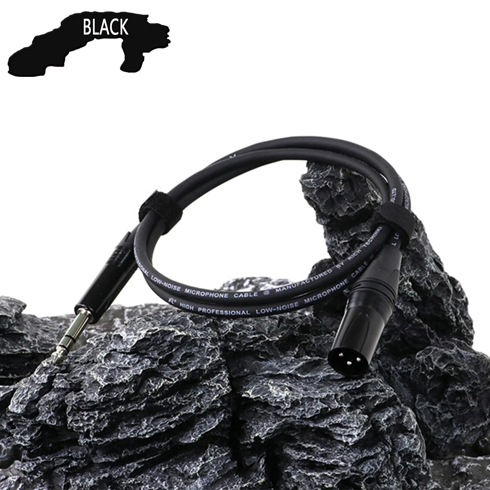GuerGuo Удлинительный кабель XLR 6,35 мм - XLR 0,2-30 м Черный, Black, 0.2M