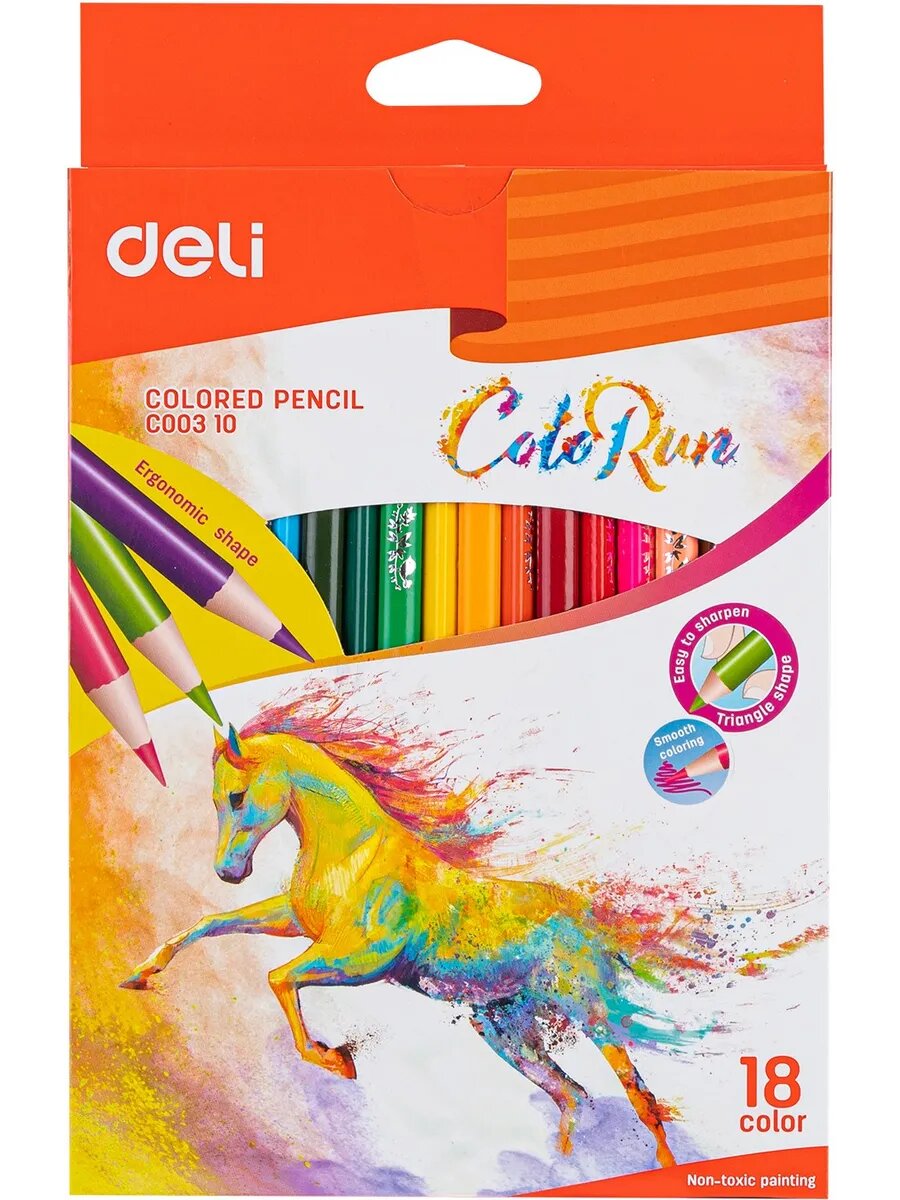 Карандаши 18 цветов ColoRun тополь (EC00310)