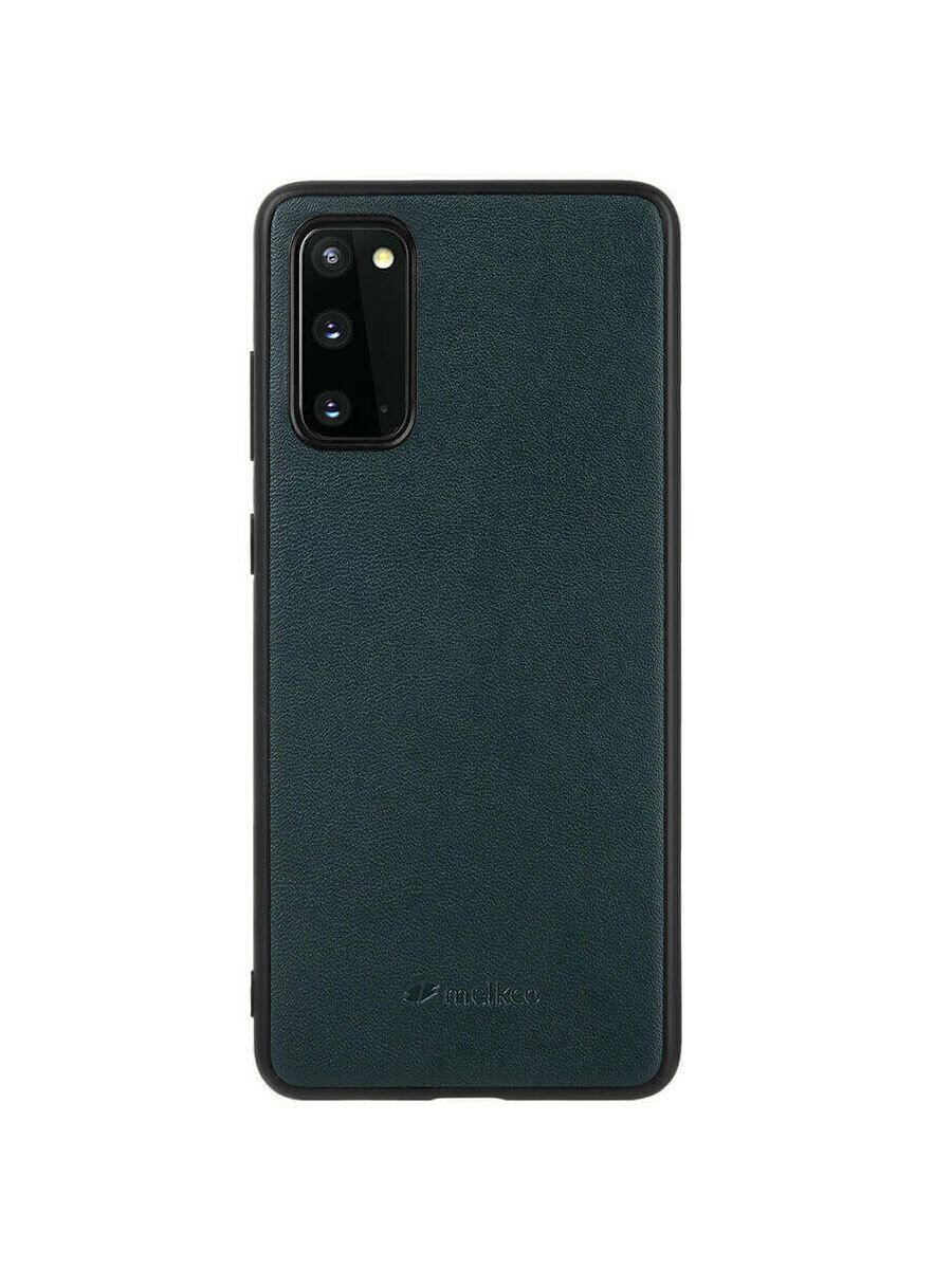 Кожаный чехол накладка Melkco Ingenuity Series для Samsung Galaxy S20, темно-зеленый