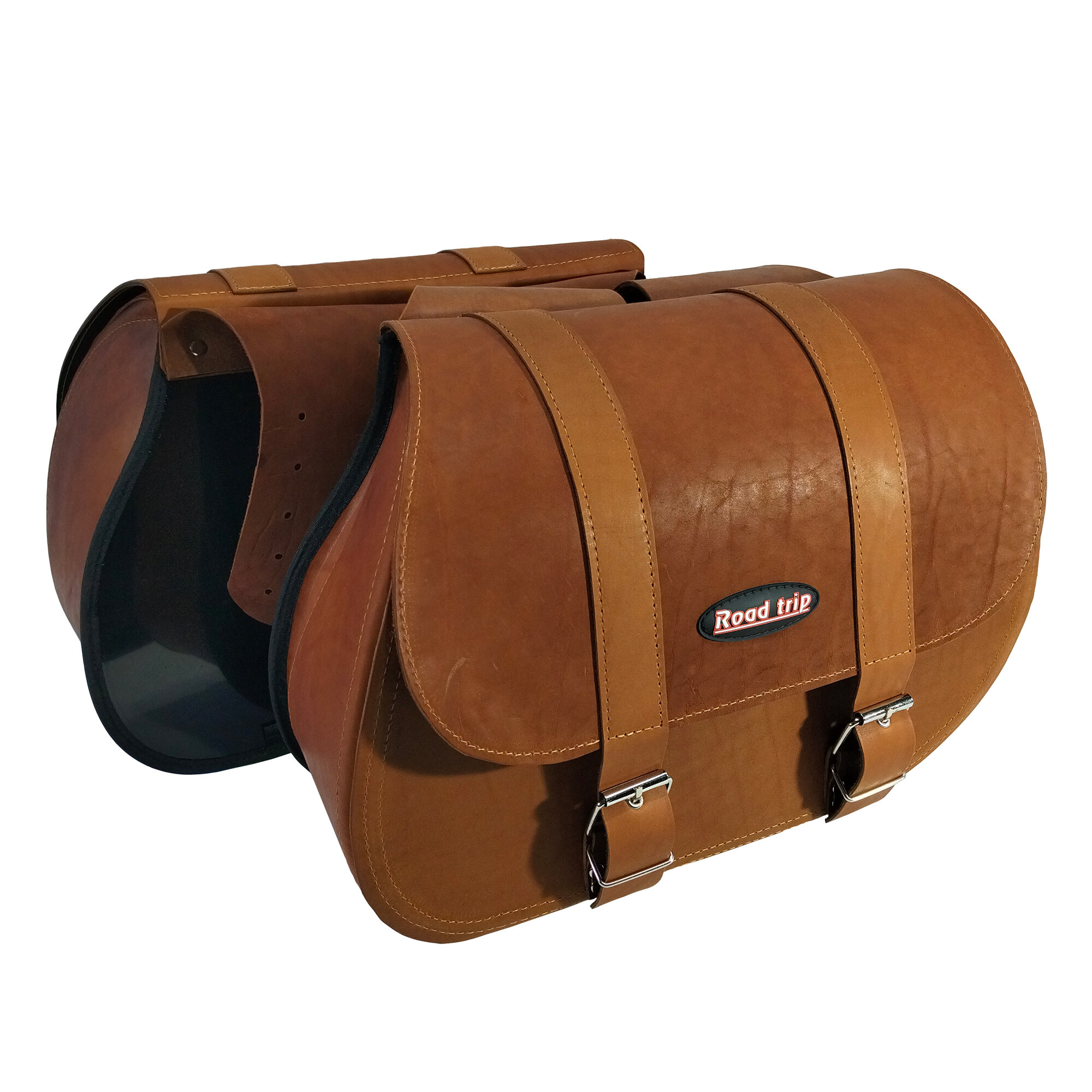 Кофры боковые для мотоцикла Smart-Brown-B, Натуральная кожа, Road Trip