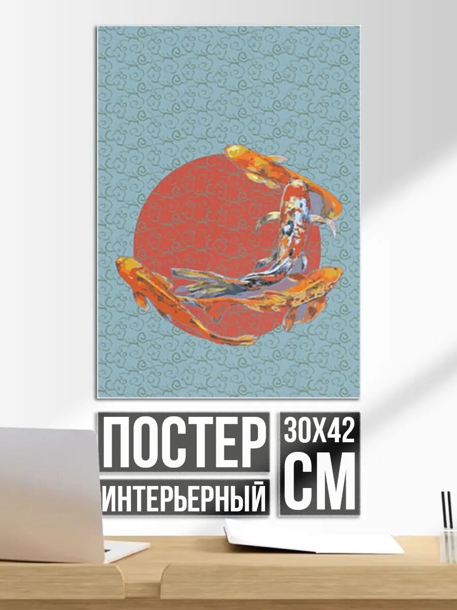 Постер на стену Рыба карпы кои