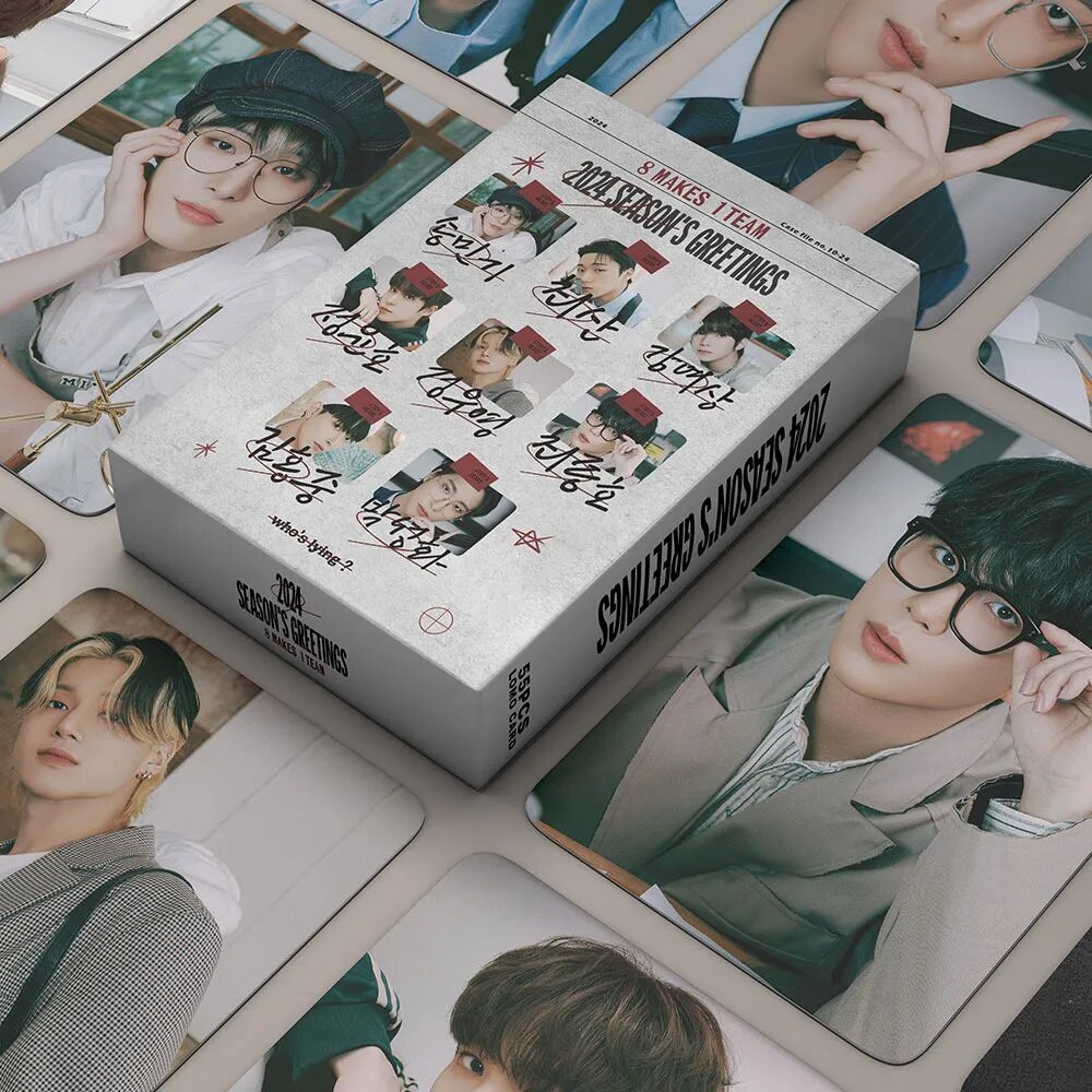 Карты ATEEZ LOMOcards, 55 шт, сезон 2024, K-POP, фотоальбом, поздравительный постер, подарок идолу