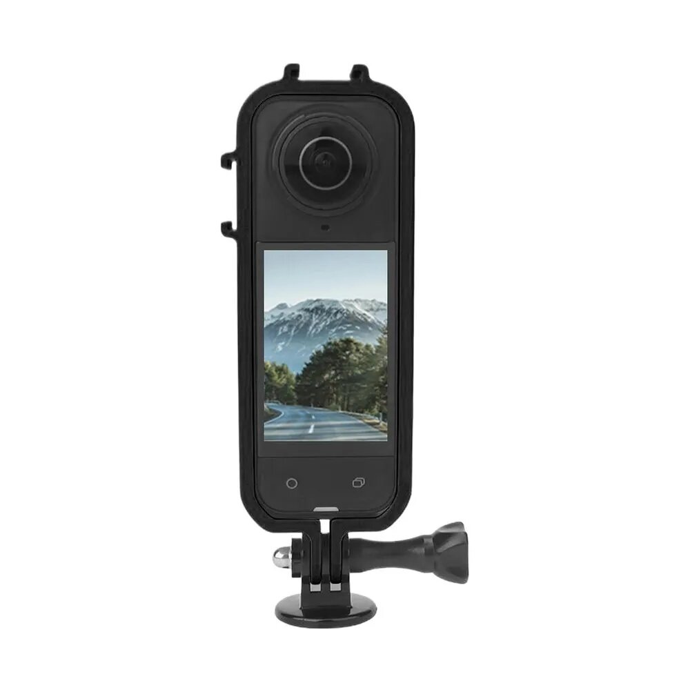 Черный вертикальный бампер для Insta360 X5: холдер + адаптер штатива