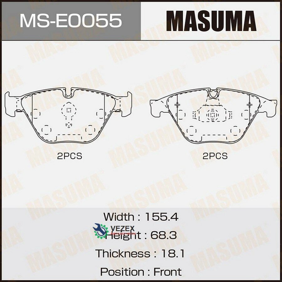 MASUMA MS-E0055 Колодки тормозные дисковые