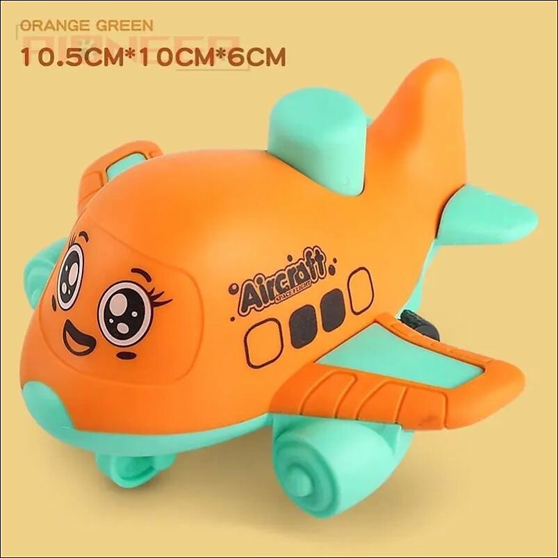 Игрушка-сюрприз "Инерционная машина с самолетом", ABS пластик, оранжевый