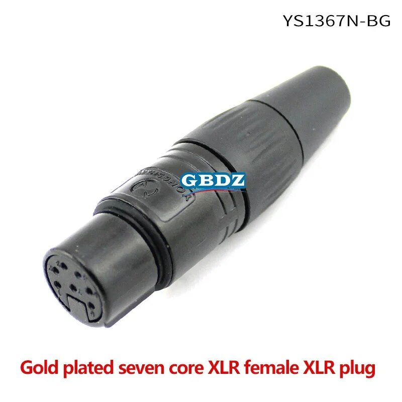 Реан YS1367N-BG Черный 7-контактный позолоченный разъем для пайки XLR Разъем для микрофона Сбалансированный XLR Мужской Женский сварной аудиоразъем