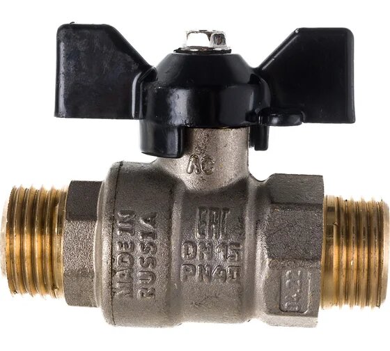 Шаровой кран LD Pride 47, латунный, никелированный, муфтовый, Ду 15, 1 шт