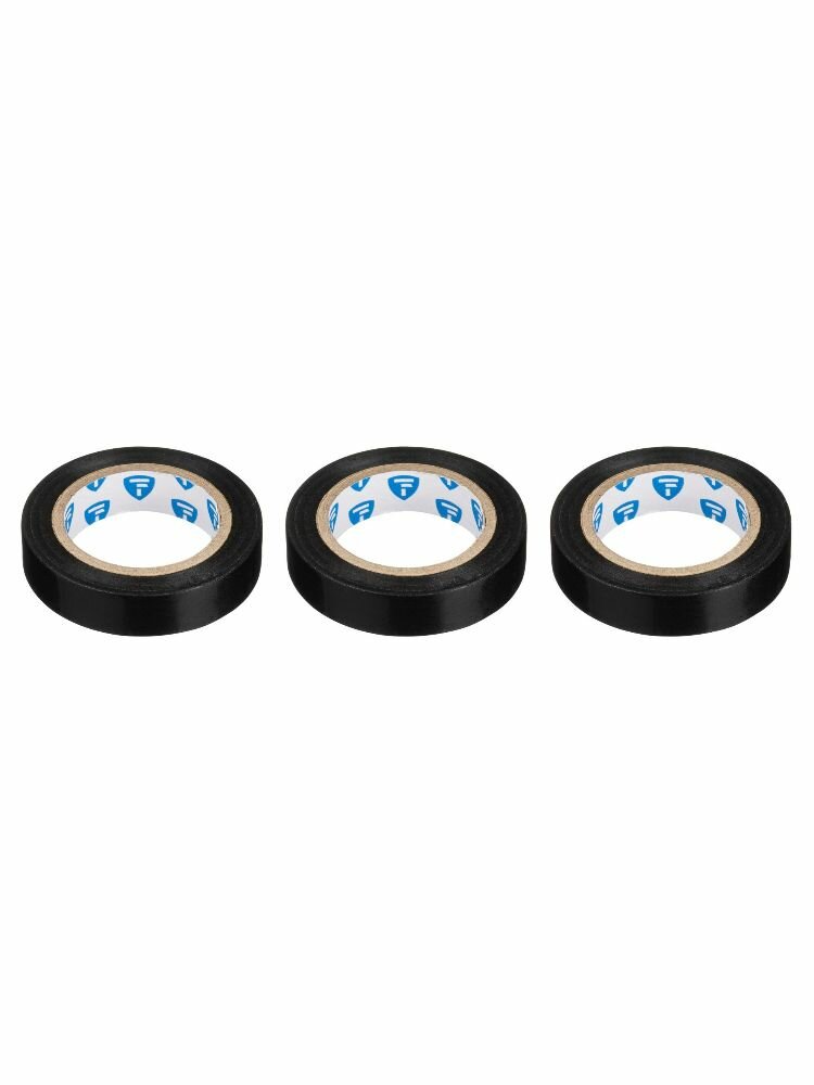 TOPFORT Изолента 15мм х 10м х 0,13мм черный, 3 шт