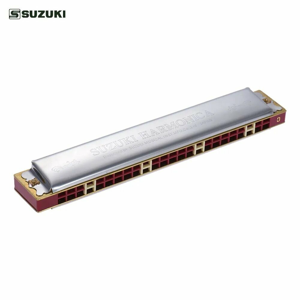 Suzuki Study-24 Губная гармоника тремоло с 24 отверстиями, ключ C с