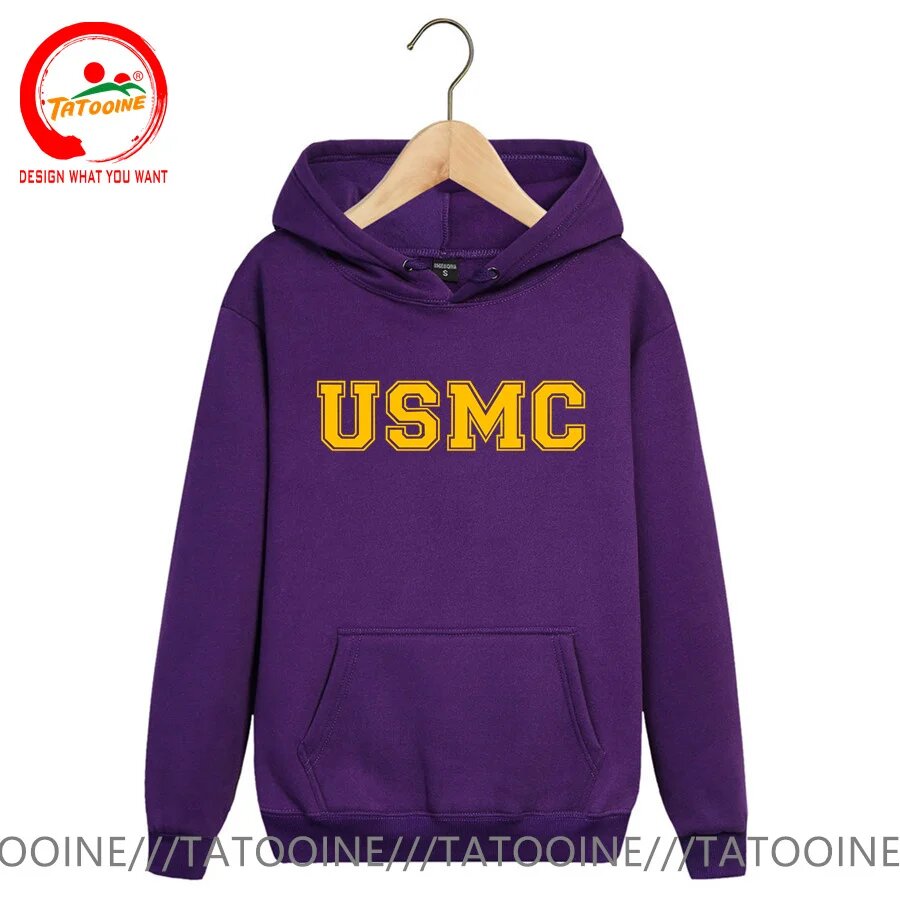 Tatooine Флисовая толстовка USMC зеленая Фиолетовый, XL, Purple