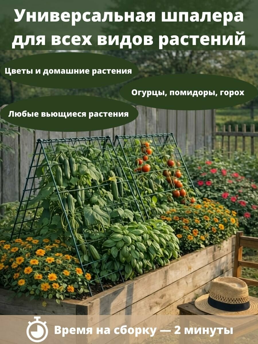 Шпалера садовая для огурцов, кустодержатель, опора для цветов