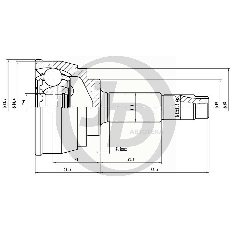 ШРУС внешний JUST DRIVE JCT0196 NI Tiida Latio (SC11) 05-;