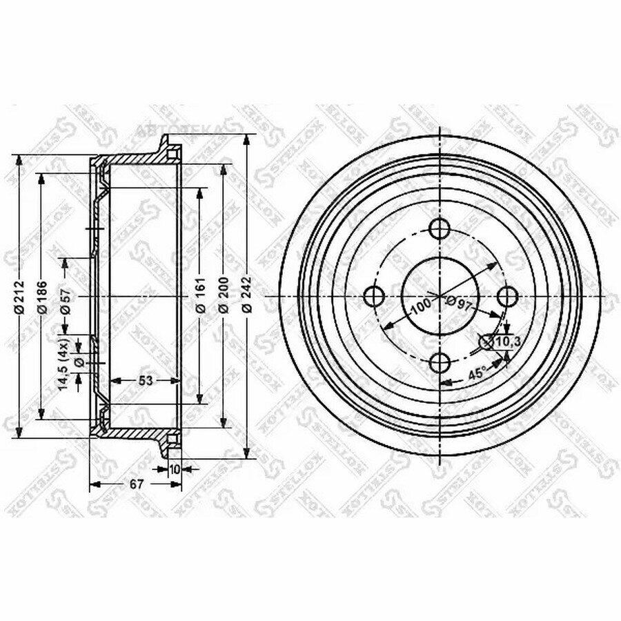Барабан тормозной STELLOX 60259905SX