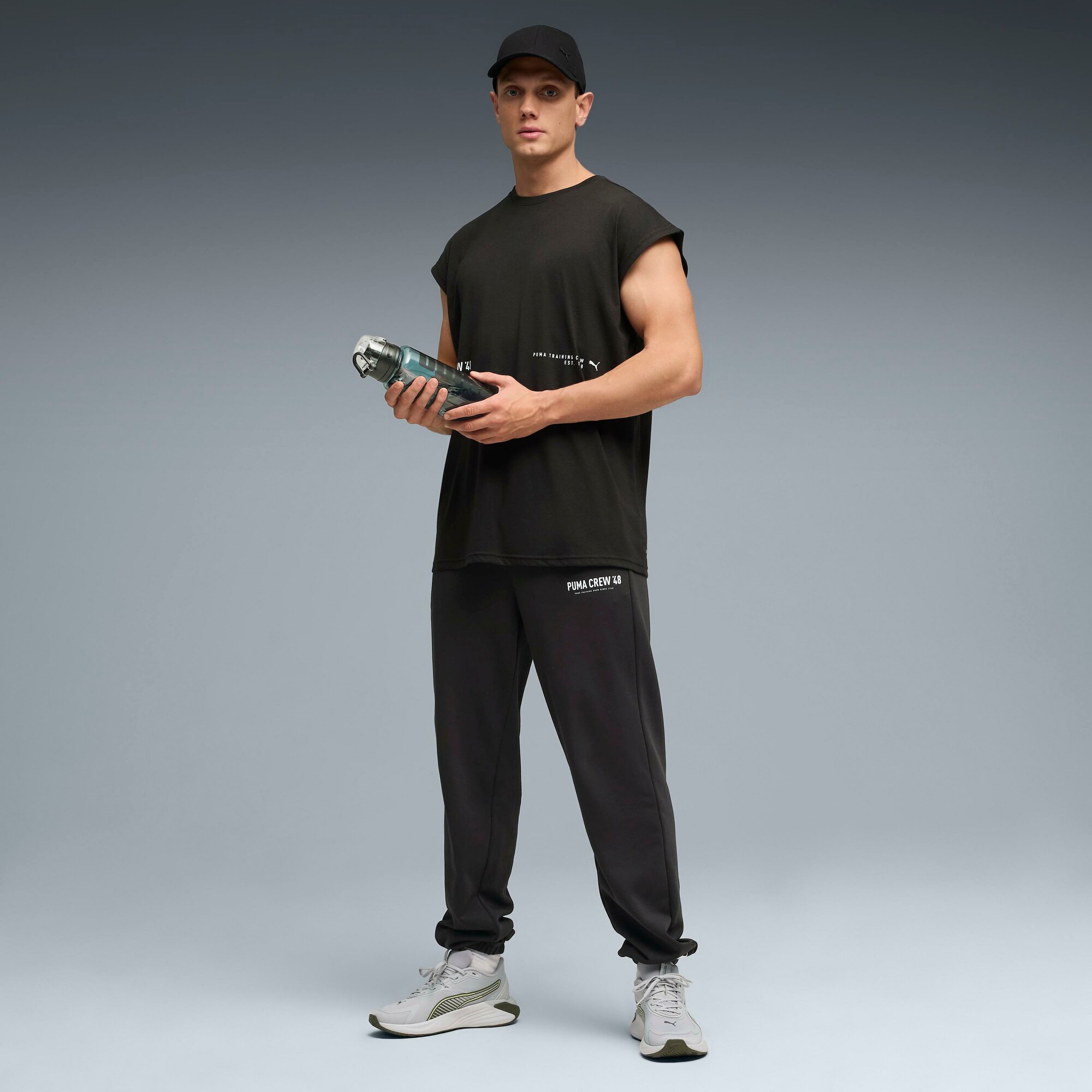 Майка спортивная PUMA GRAPHIC CUTOFF TANK, размер XL, черный — фото 1