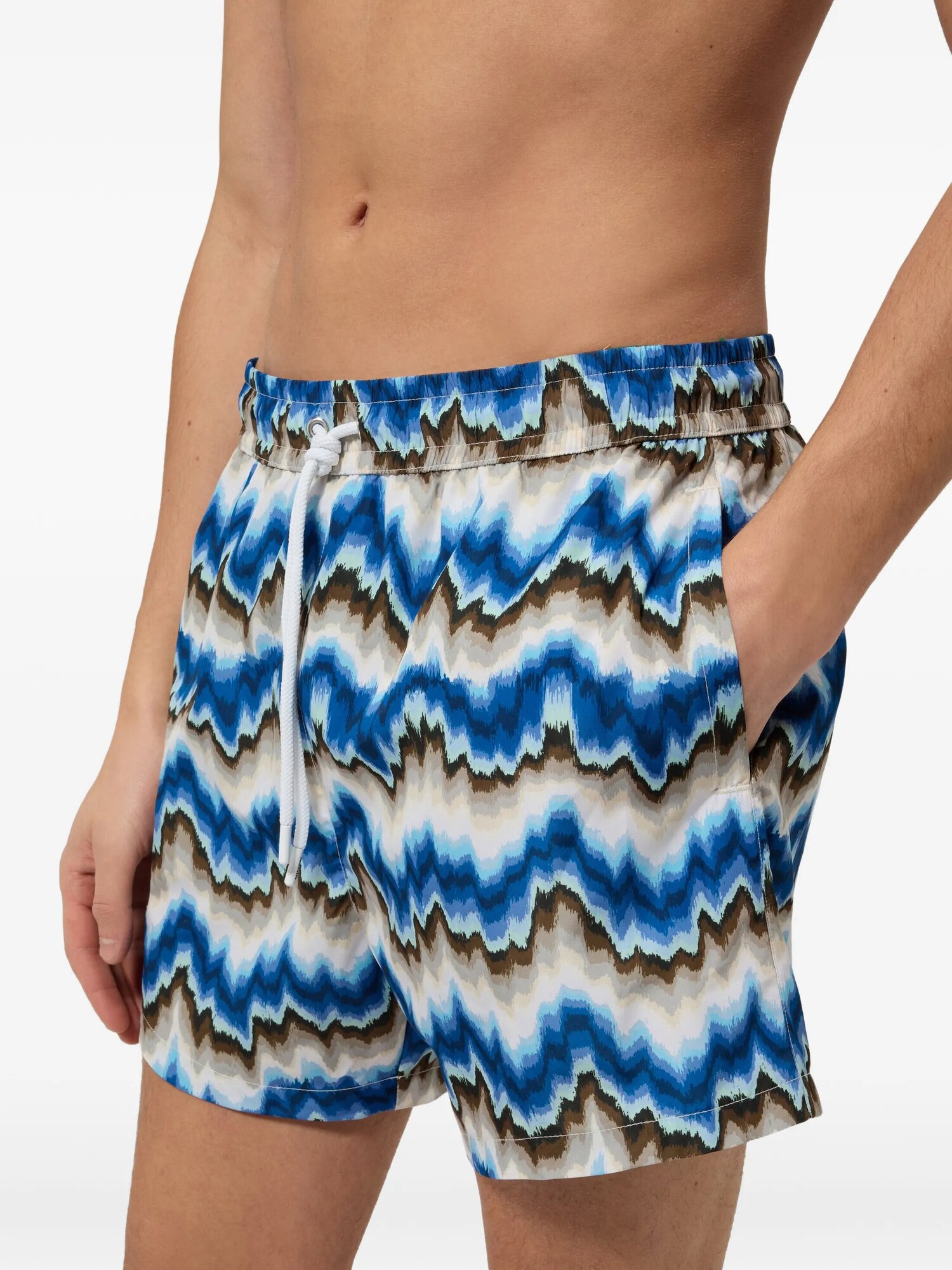Шорты для плавания Missoni Zigzag-print drawstring swim shorts, размер 48 — фото 1