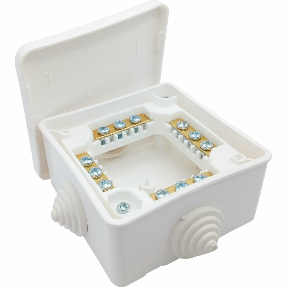 Коробка Bylectrica с клеммными колодками для открытой проводки IP44 80мм х 80 мм х41,5 мм, КМ-222