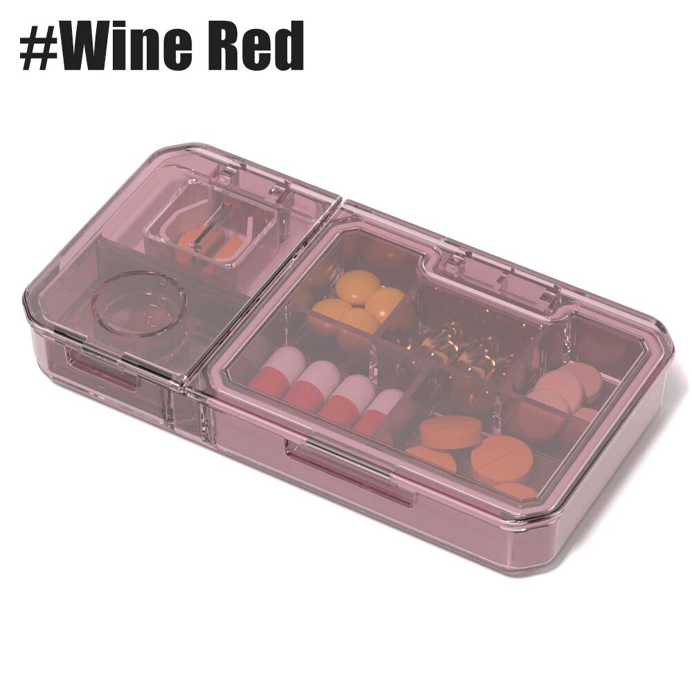 Портативный разделитель и дробилка таблеток Бордовый, Wine Red