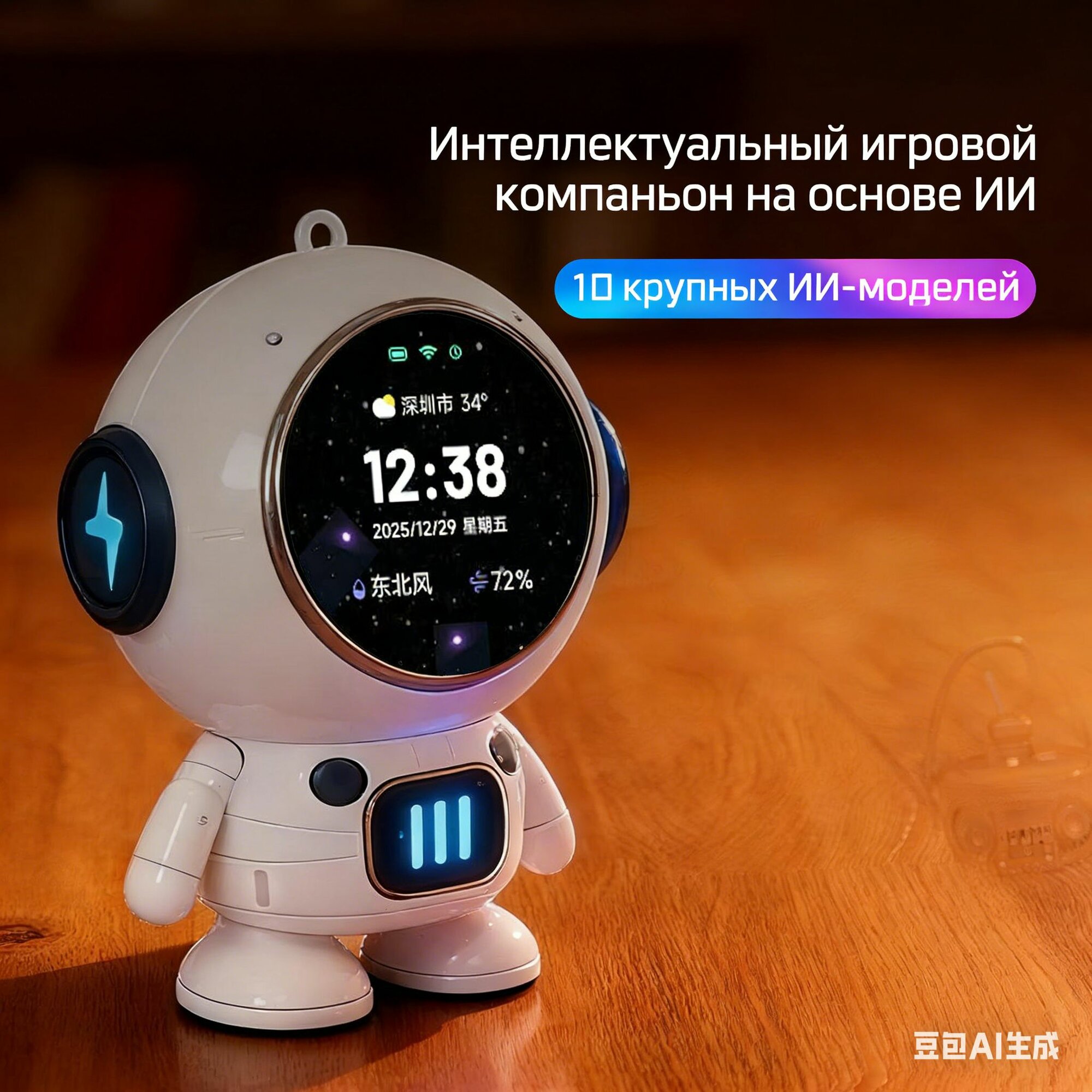 Интерактивный игрушечный робот, с дисплеем, динамиком 5W, батарея 1200 мАч, подарок эмоциональной сопровождения ребенка