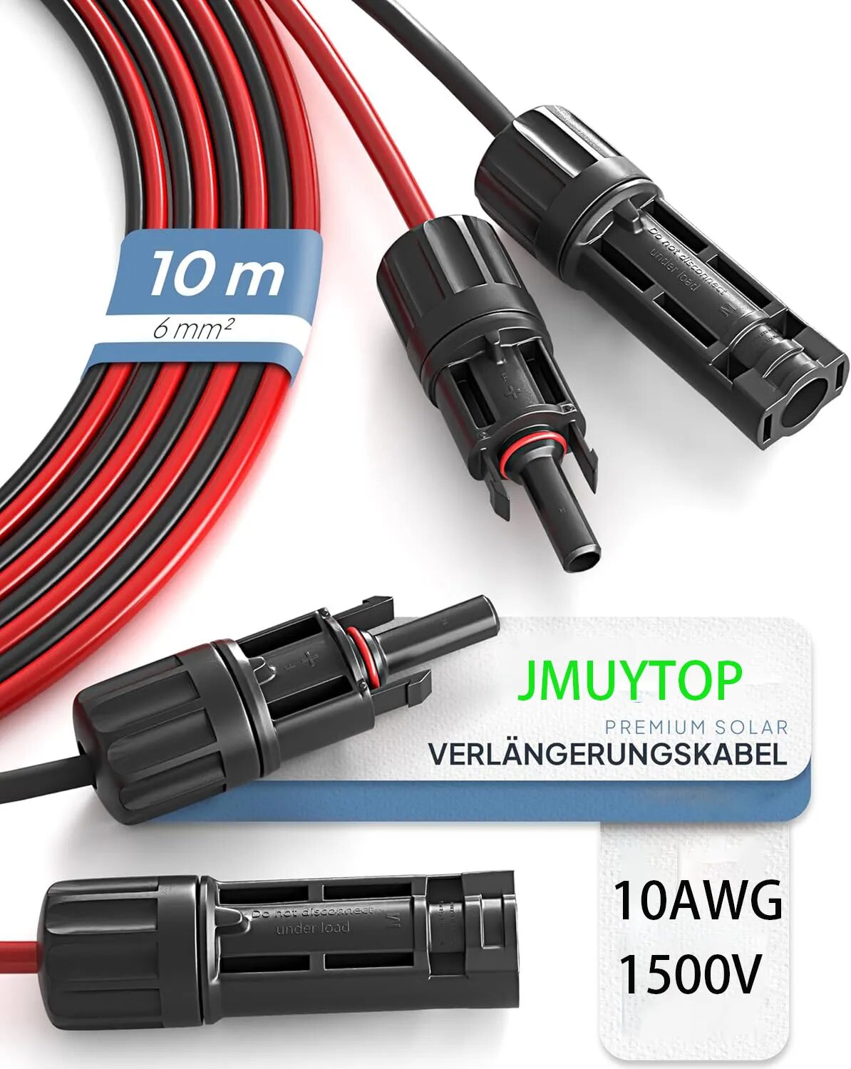 Солнечный кабель JMUYTOP 10м, 6 мм²