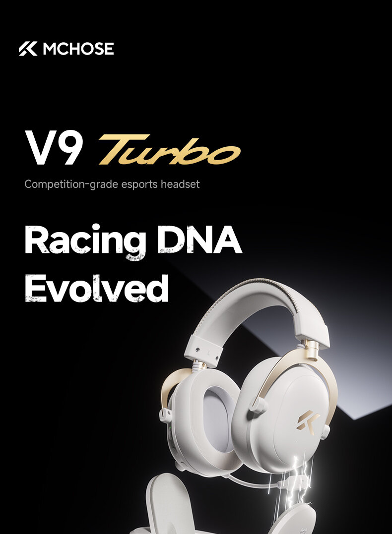 Наушники MCHOSE V9 Turbo+, беспроводные, цвет товара White Gold — фото 1