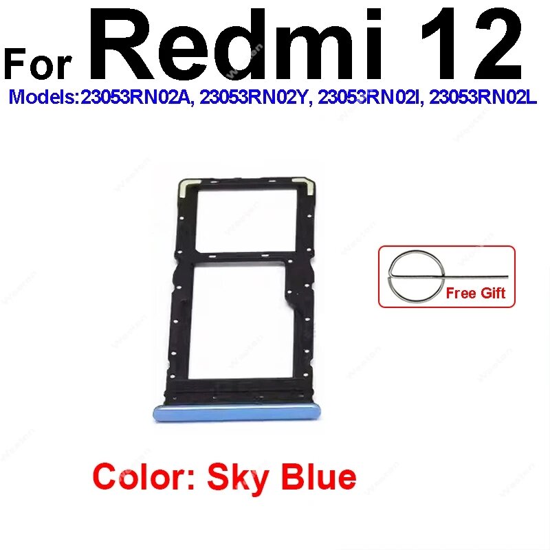 Лоток для SIM-карты для Xiaomi Redmi 12 12C 5G, слот для SIM-карты, держатель для чтения SIM-карт, гибкий ленточный кабель, запасные части для ремонта