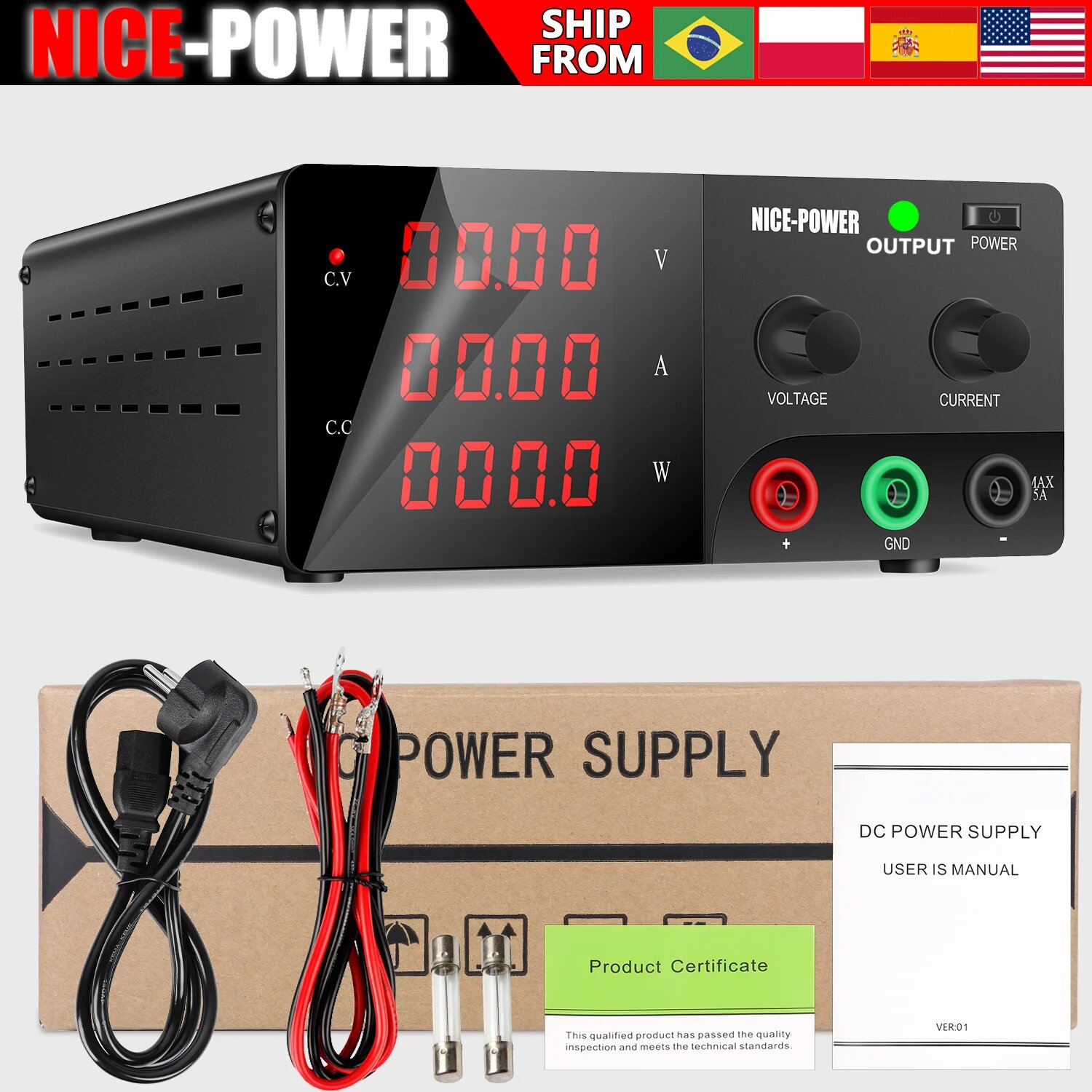 Источник переменного постоянного тока NICE-POWER 60V 100V 200V мощный лабораторный источник питания регулируемый стабилизатор напряжения, программное обеспечение опционально