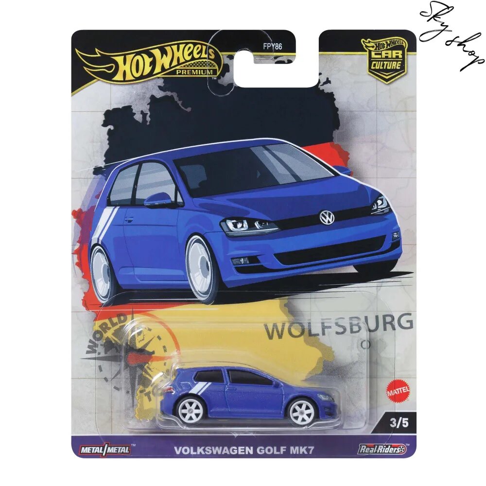Машинка Hot Wheels Premium Car Culture 1:64 World Tour Volkswagen Golf MK7