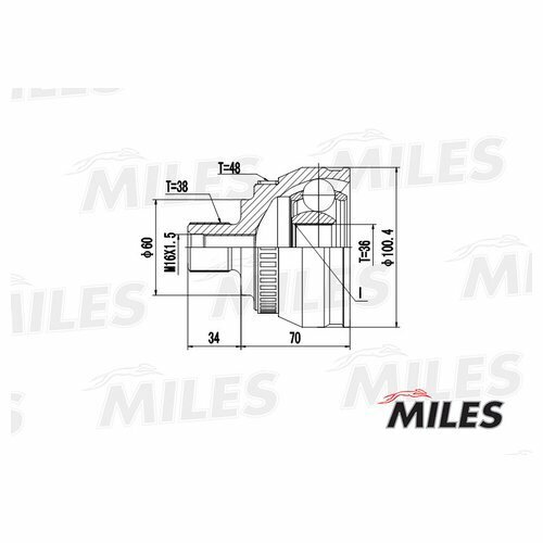 ШРУС MILES GA20525 для Ford Galaxy; SEAT Alhambra; VW Sharan