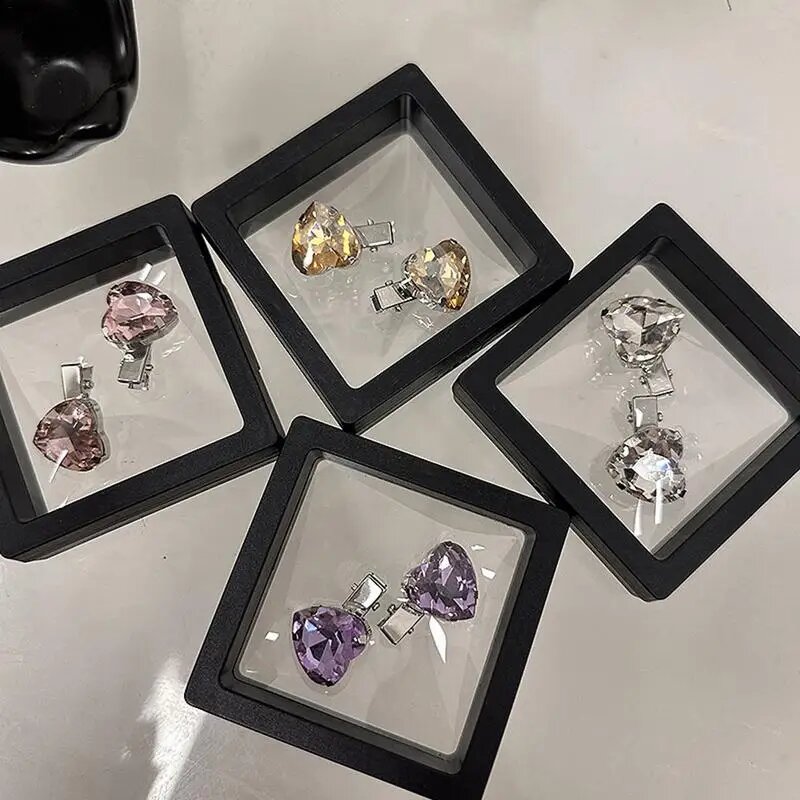 Черная коробка для хранения ювелирных изделий 7x7x2 см, 10 шт