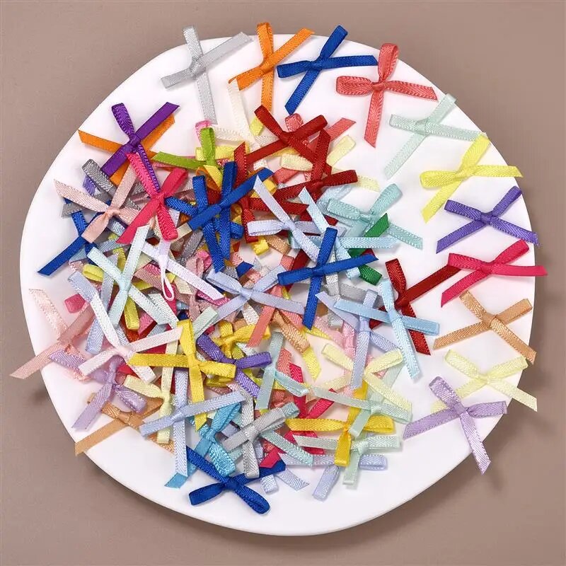 Мини бантики атласные, цвет Mini Bow 02, 100 шт