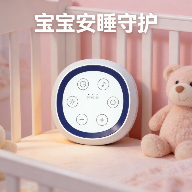 Умное устройство для белого шума и сна с 30 звуковыми источниками, RGB-ночником, светом дыхания и детекцией плача для