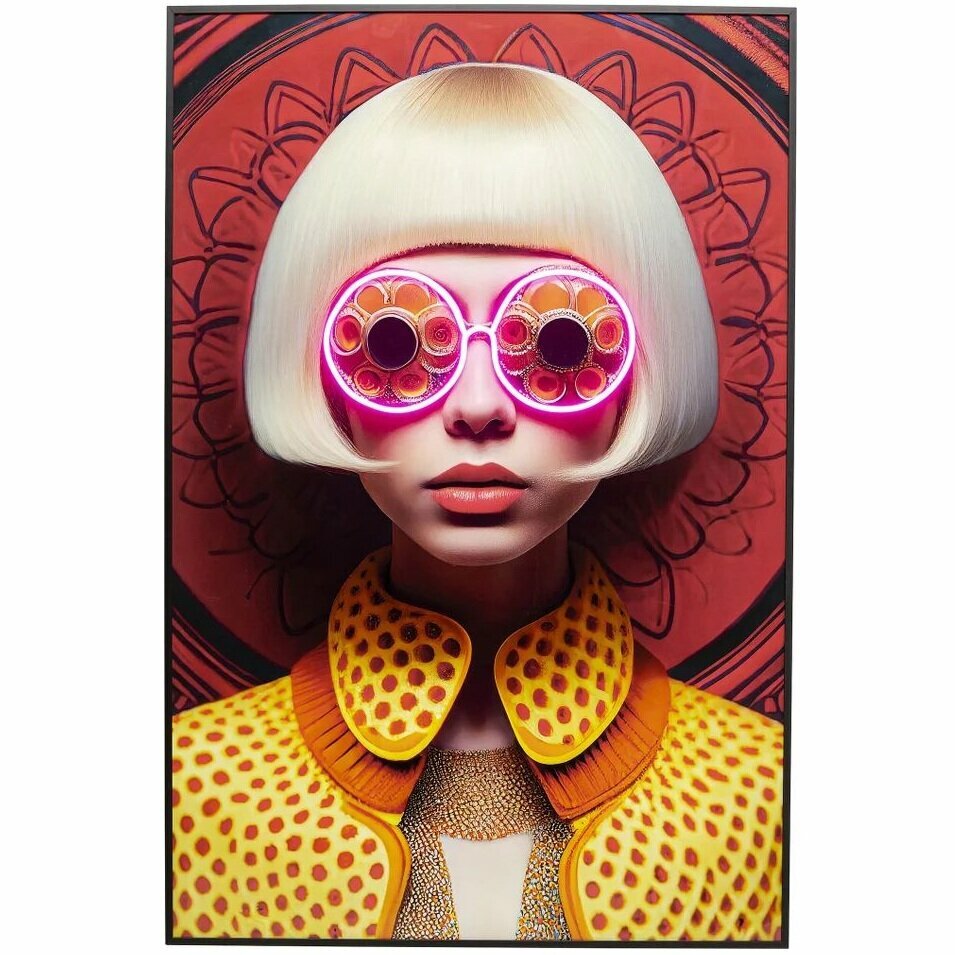 Картина KARE Gerahmtes Bild LED Fancy Blonde Lady 57828