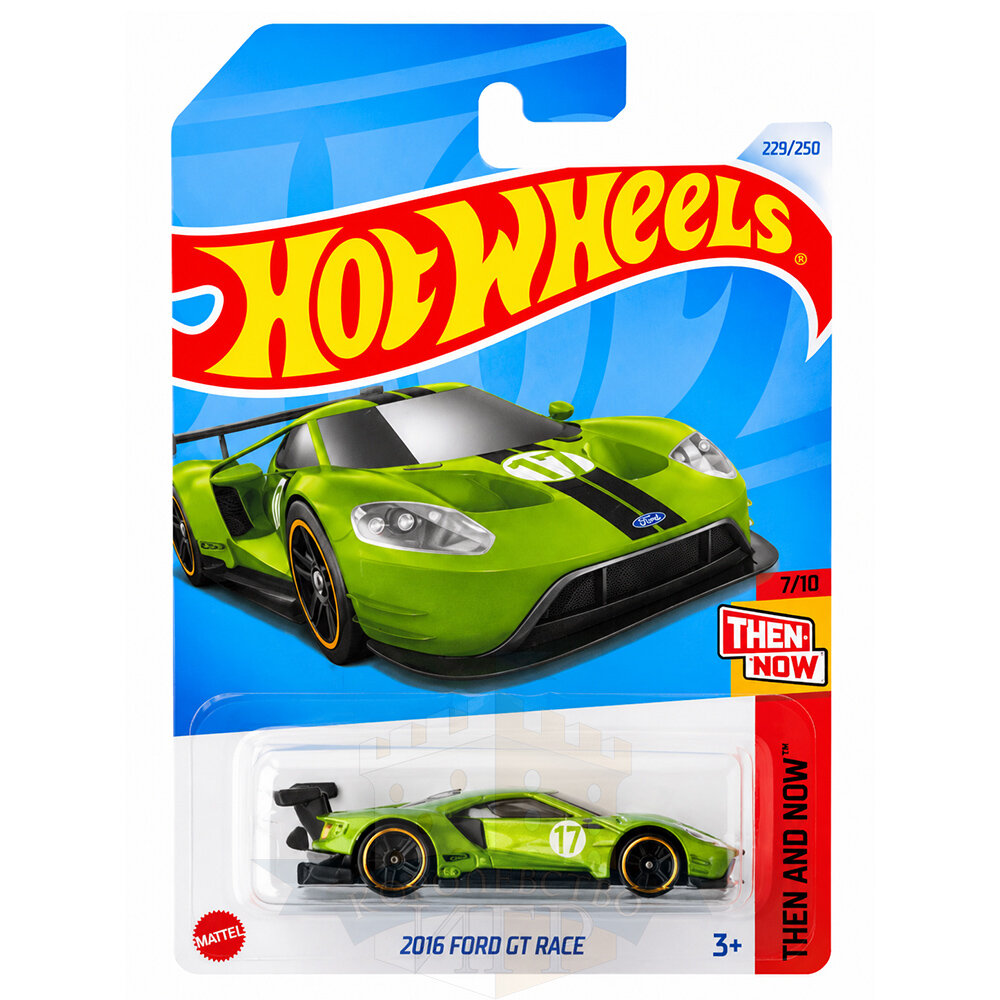 Машинка Mattel Hot Wheels 2016 Ford GT Race, зеленый, арт. HTC71 (C4982) 229/250