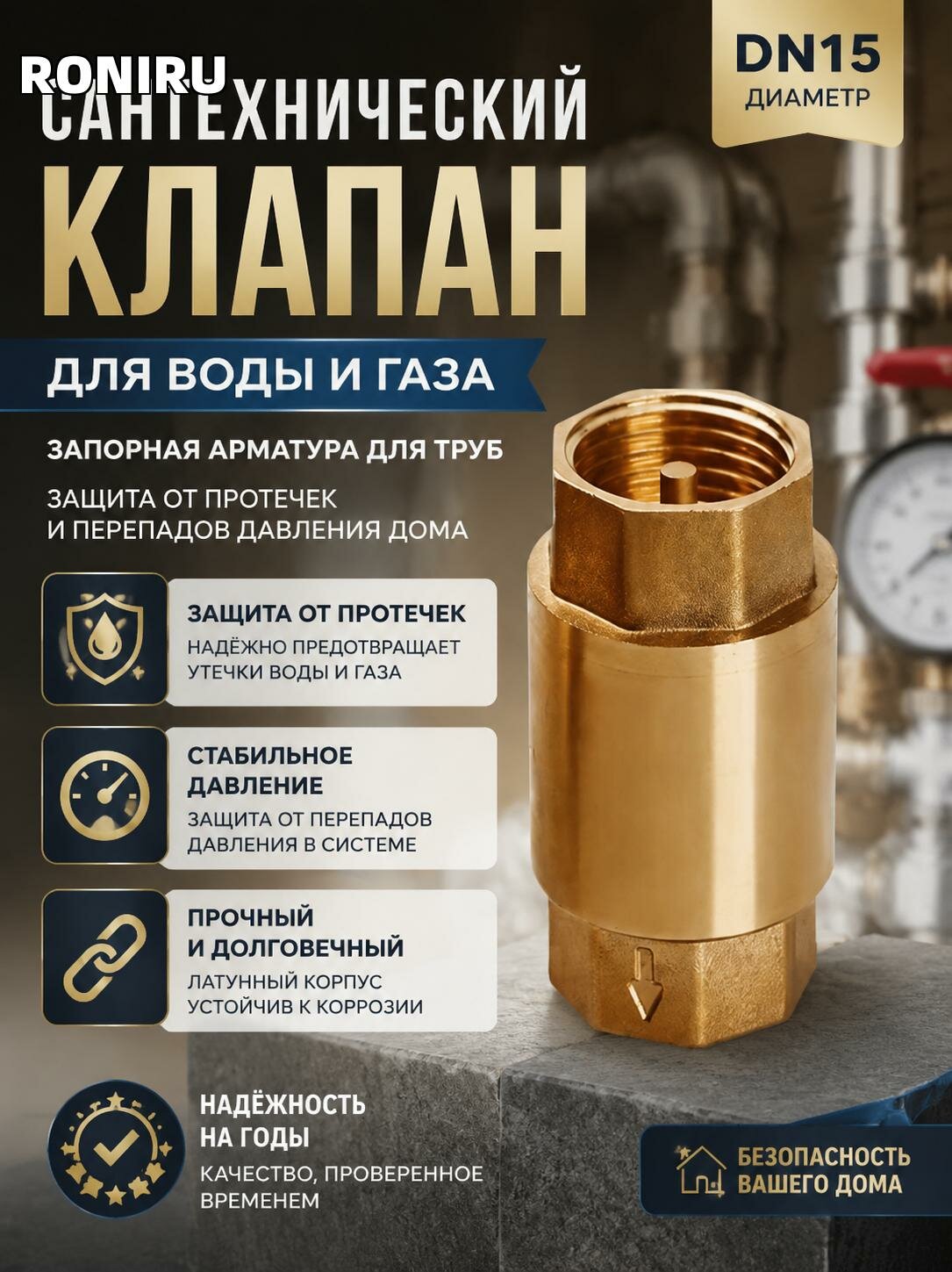 Сантехнический клапан для воды и газа — запорная арматура для труб и защита от протечек и перепадов давления дома