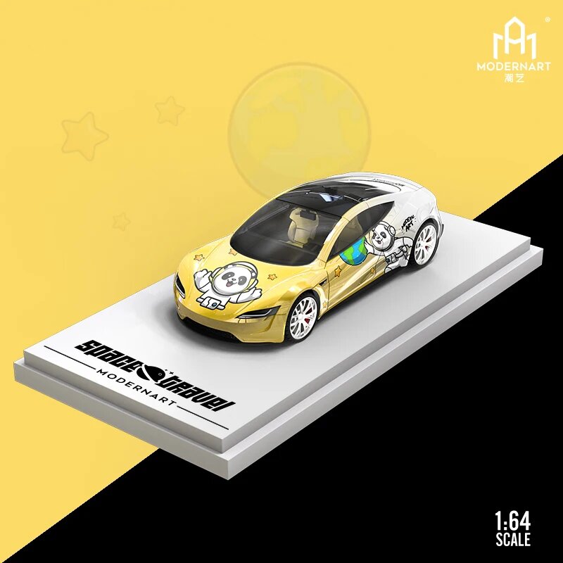 Tesla Model Y Panda Astronaut Graffiti, 1:64, Цвет: c