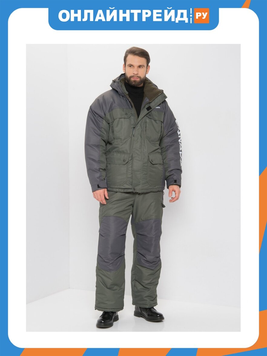 Костюм зимний Huntsman Канада цвет Хаки/Графит ткань Оксланд, разм. 48-50/170-176
