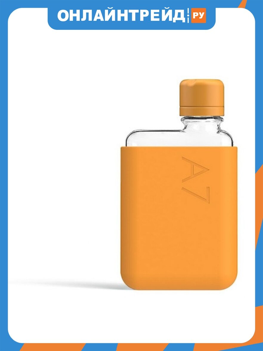 Бутылка для воды Memobottle A7, с силиконовым чехлом, оранжевый