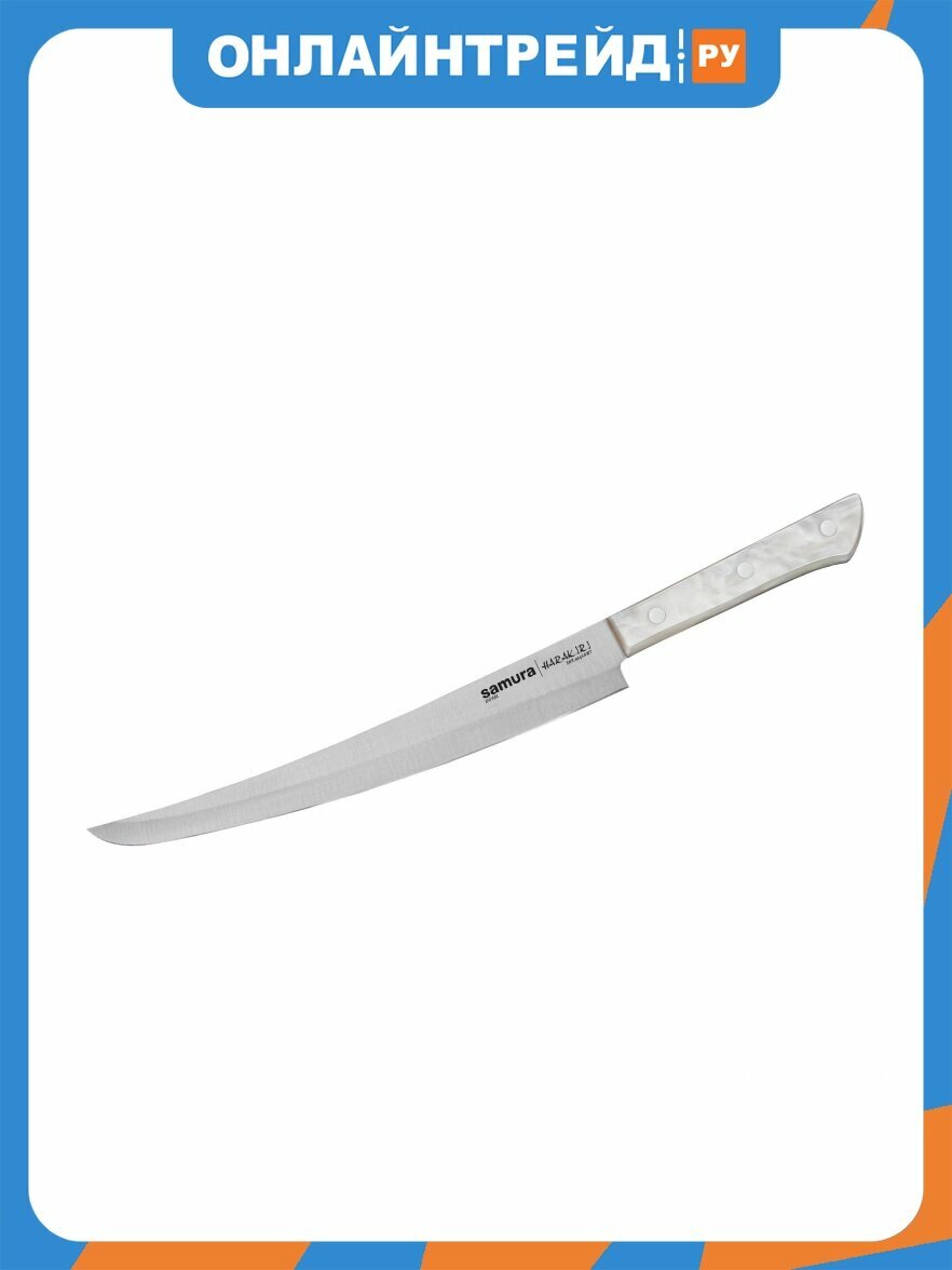 Нож кухонный слайсер Samura HARAKIRI Tanto, 230 мм, белый акрил (SHR-0046AWT/K)