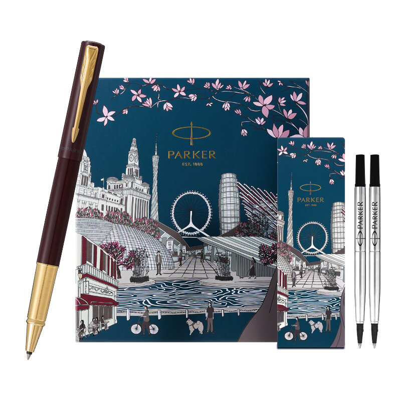 Ручка-роллер унисекс Parker City Stroll Gem Pen Box, Field Green/Sunset Red/Sky Blue 1317229176