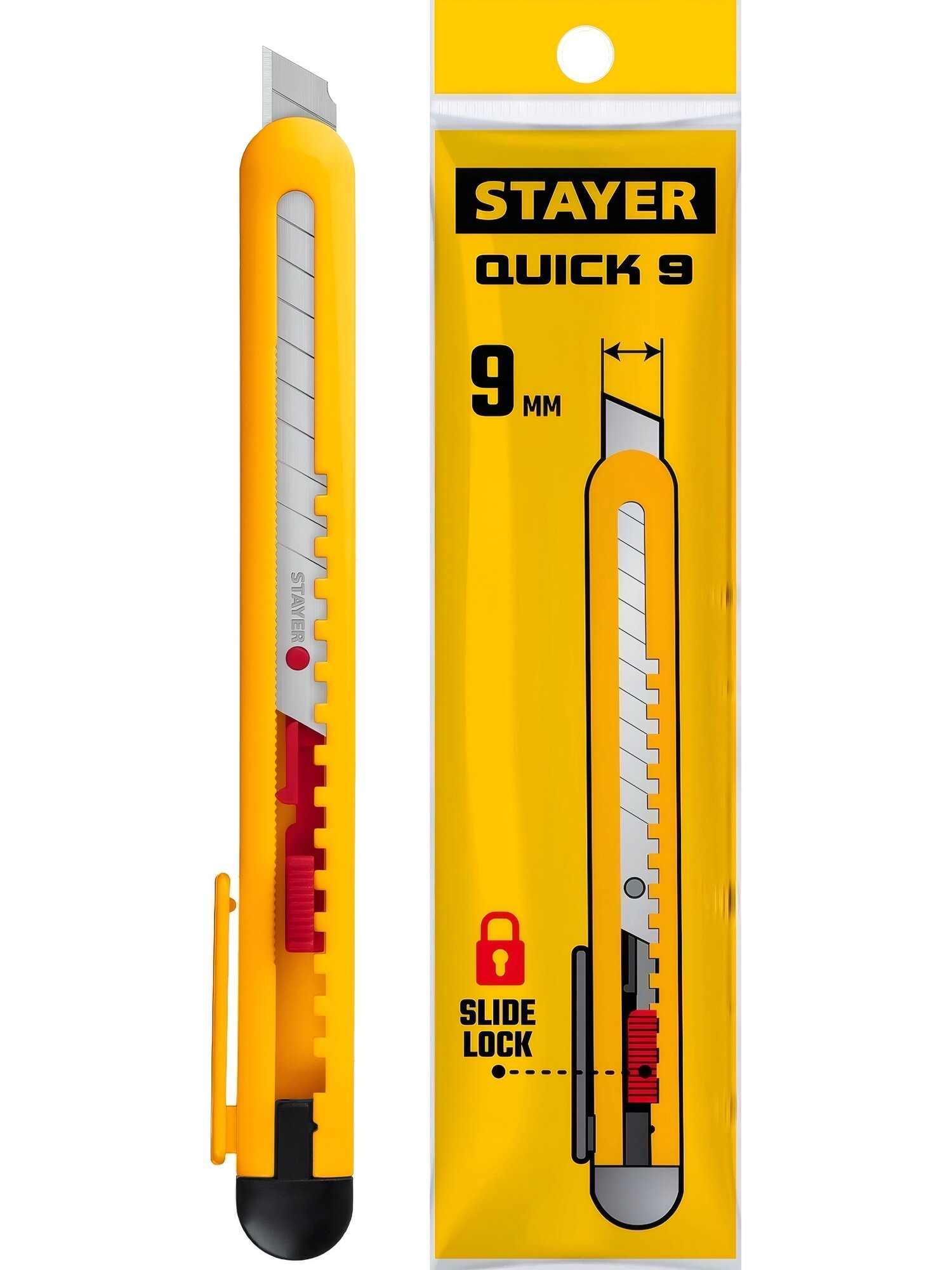 Нож из АБС пластика STAYER QUICK-9.9 мм