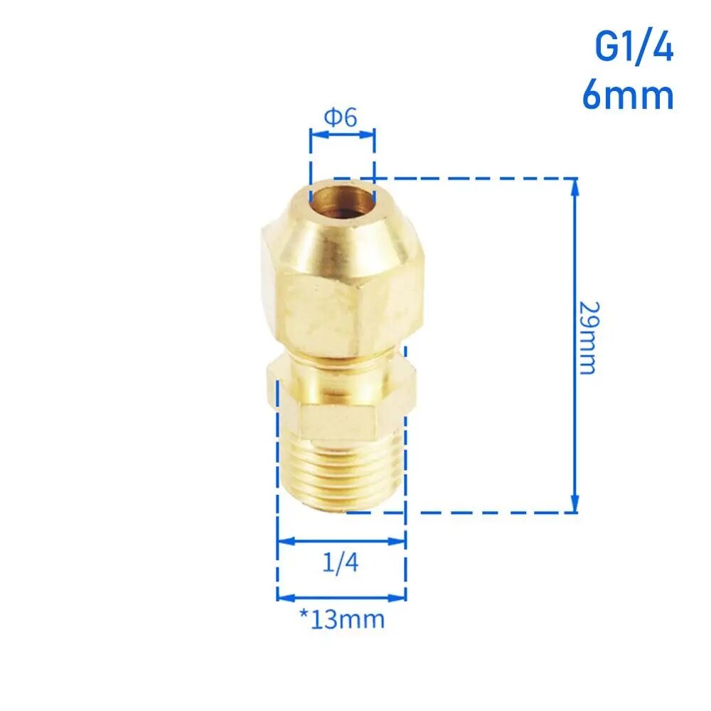 Латунный фитинг G1/4, 6 мм, 1/4"