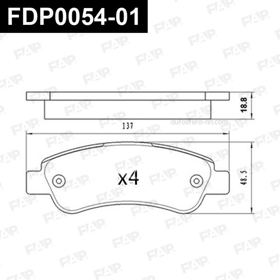 FAP FDP005401 FDP0054-01 колодки дисковые задние!\ Citroen Jumper 2.2HDi 06>
