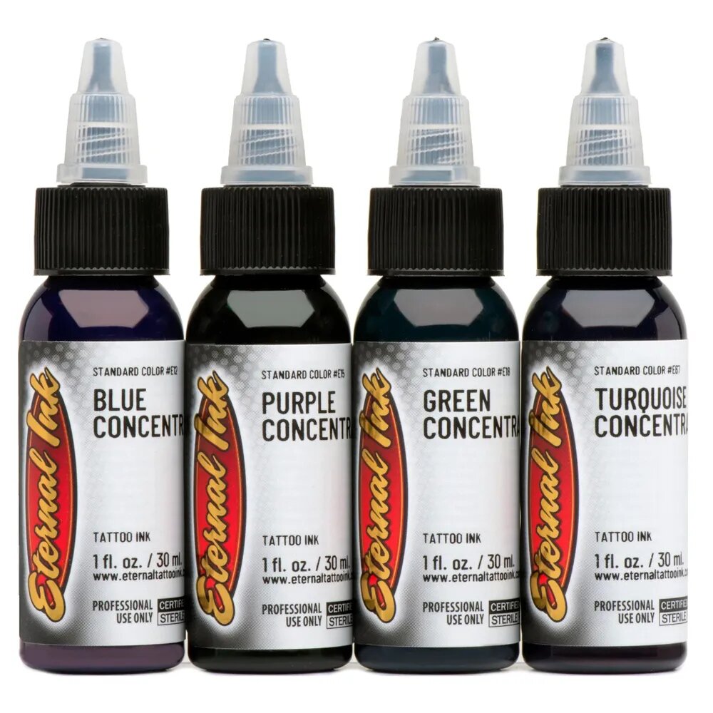 Тату краска Eternal The Concentrates four color ink Set Eternal набор пигментов для тату (1 oz - 30 мл)
