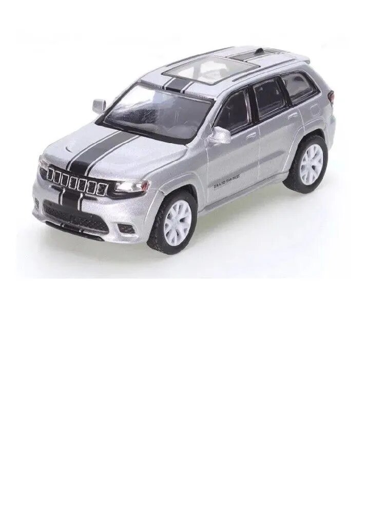 Машинка металлическая модель JKM 1:64 Jeep Cherokee Silver, масштабная модель 7.5 см