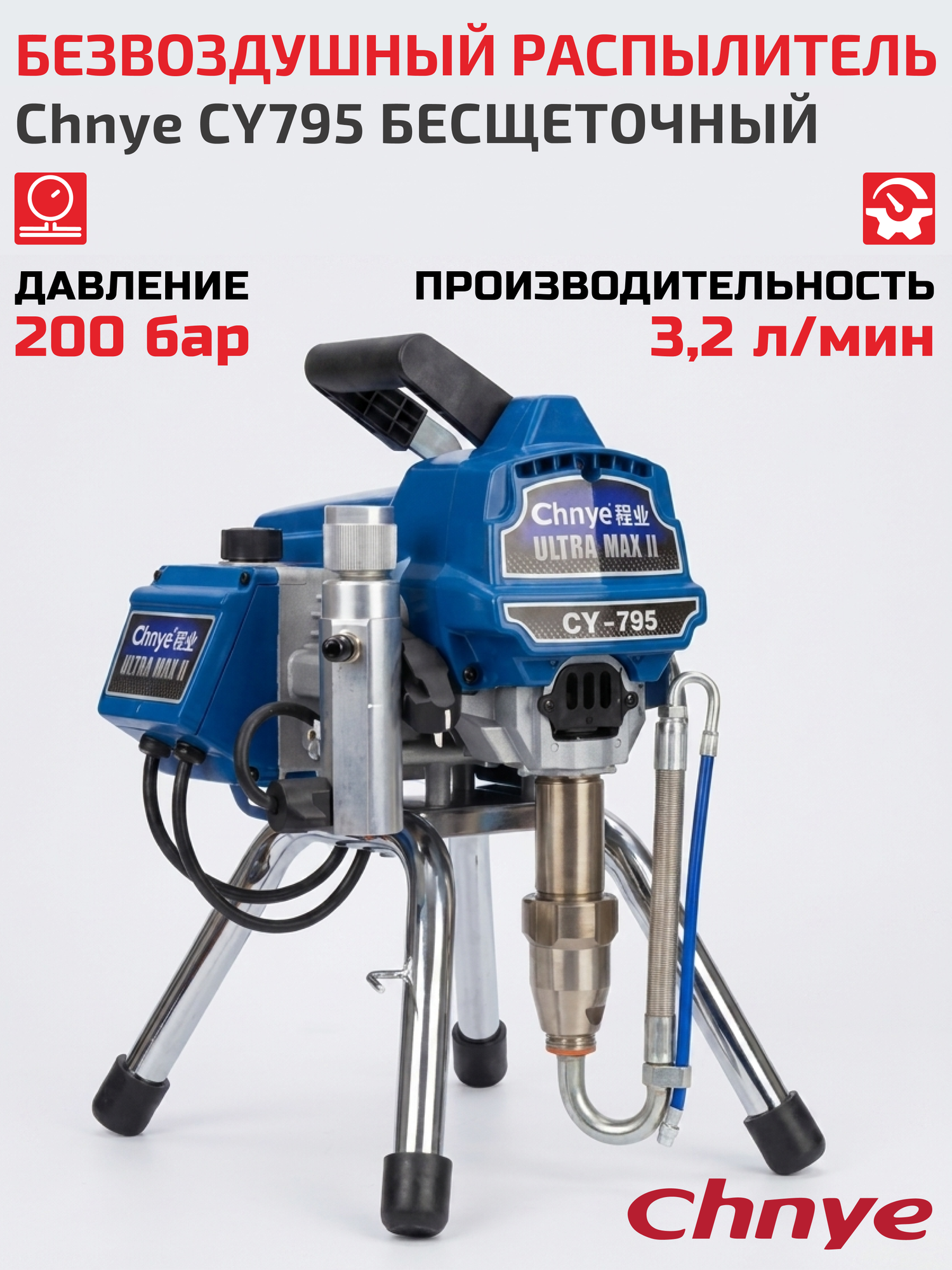 Безвоздушный распылитель Chnye CY795 (Graco type, сопло, евро вилка) 57912